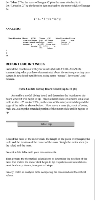 PHY101 Experiment 10 Torque and equilibrium - Lab 07 | Chegg.com