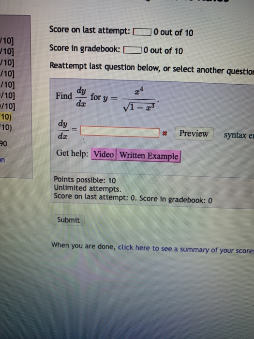 Solved 10] 10] Score on last attempt: O 0 out of 10 Score in | Chegg.com