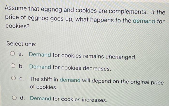 Solved Assume that eggnog and cookies are complements. If | Chegg.com