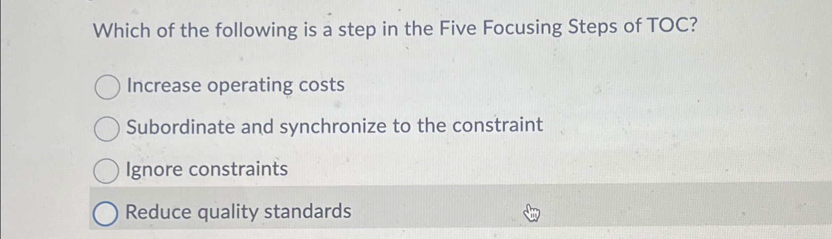 Solved Which of the following is a step in the Five Focusing | Chegg.com