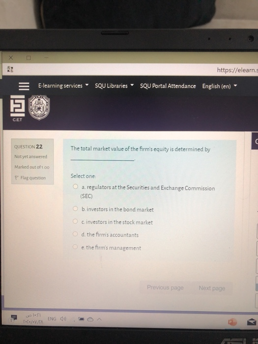 Solved X https://elearn. E-learning services - SQU Libraries | Chegg.com