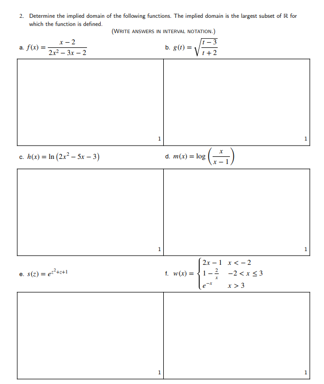 Solved Determine the implied domain of ﻿the following | Chegg.com