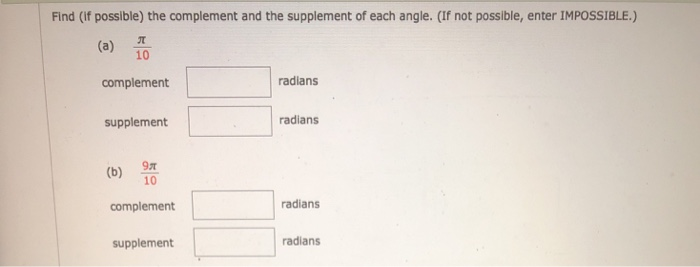 Solved Find (if possible) the complement and the supplement | Chegg.com