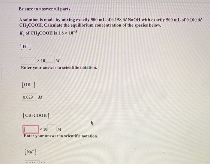 Solved Be sure to answer all parts. A solution is made by | Chegg.com