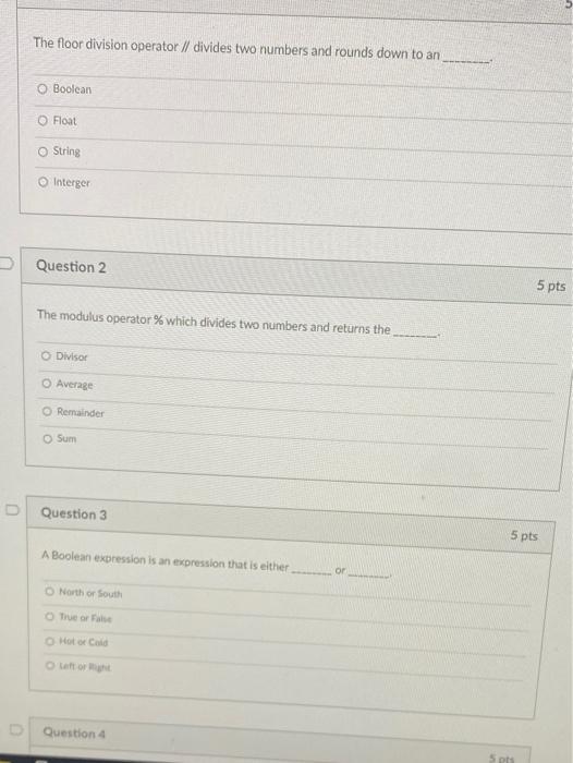 Solved The floor division operator // divides two numbers | Chegg.com