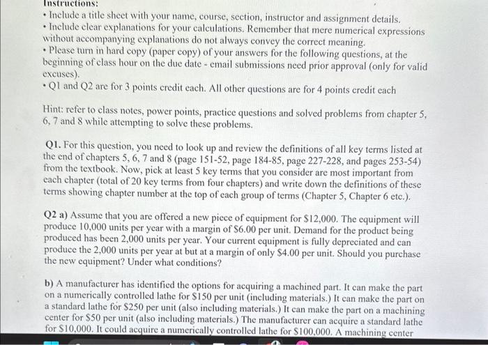 Solved - Include clear explanations for your calculations. | Chegg.com