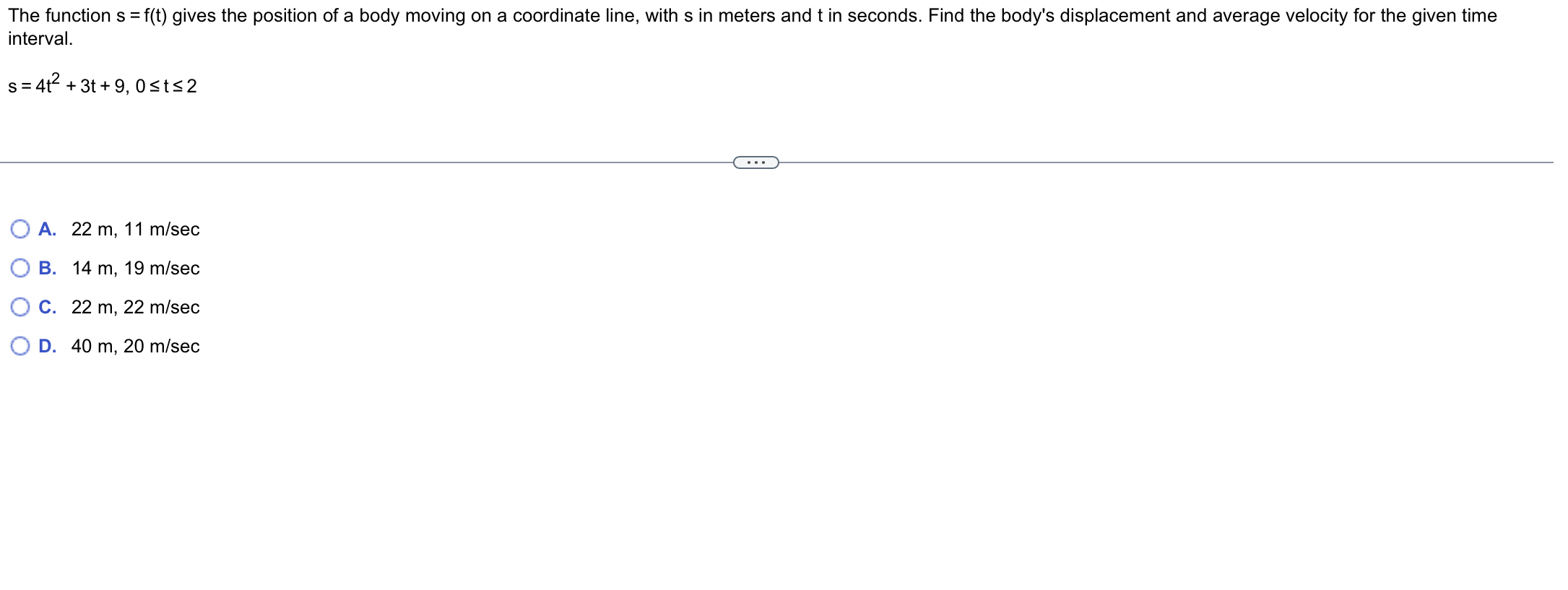 Solved The function s=f(t) ﻿gives the position of a body | Chegg.com