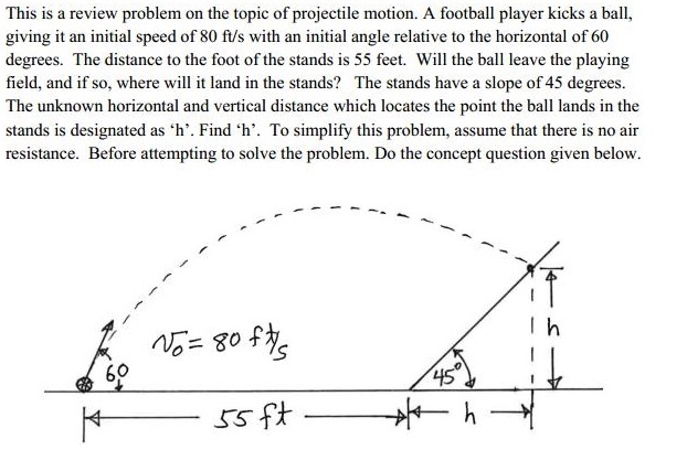 Solved This is a review problem on the topic of projectile | Chegg.com