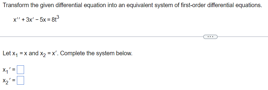 Solved Transform the given differential equation into an | Chegg.com