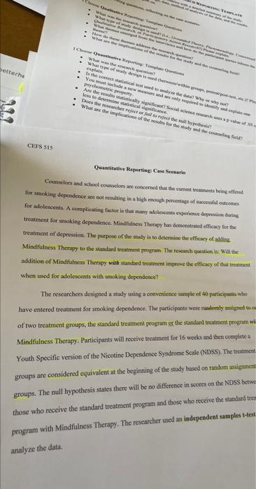Solved I Choose Quantitative Reporting: Template Questions - | Chegg.com