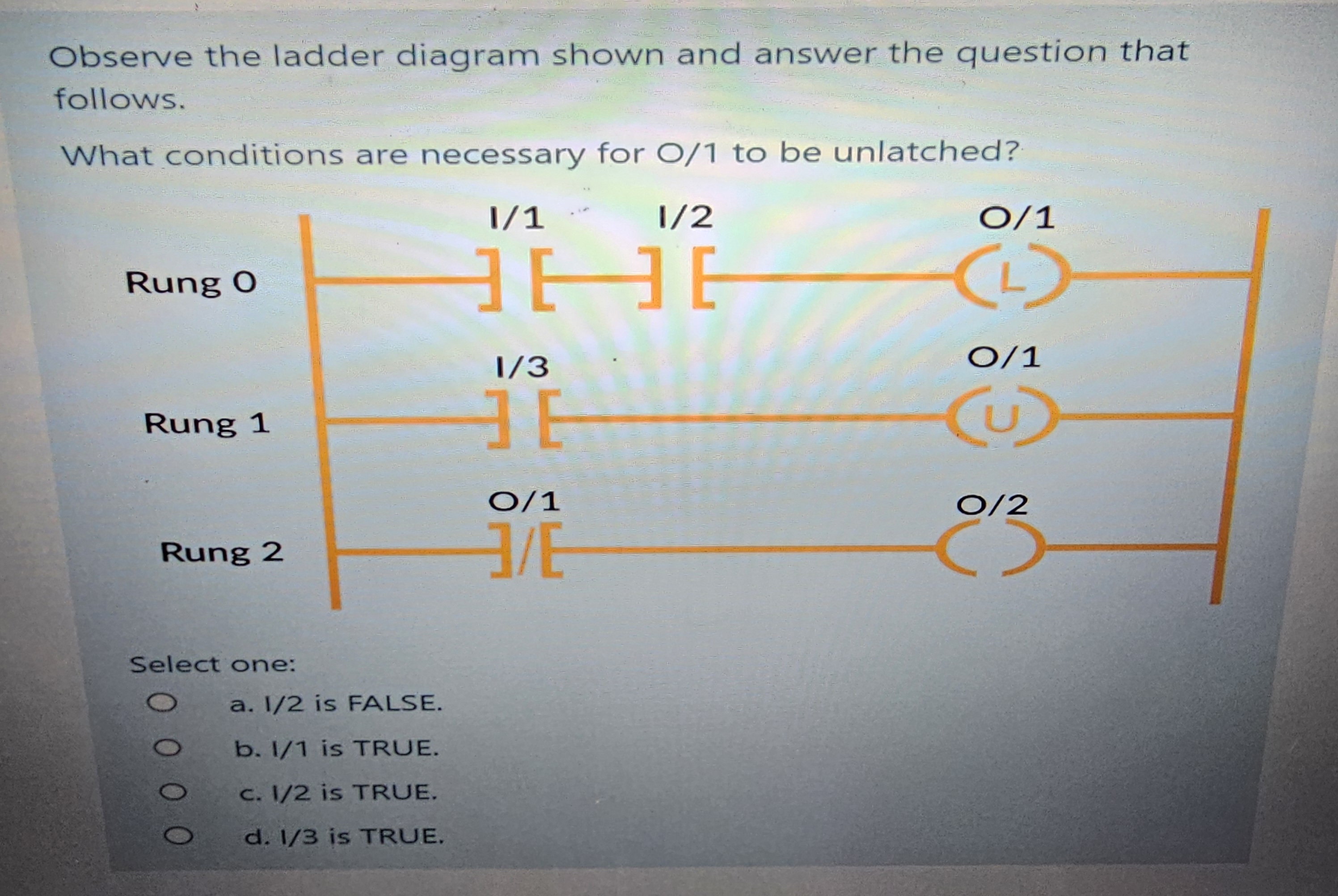 Solved Observe the ladder diagram shown and answer the | Chegg.com