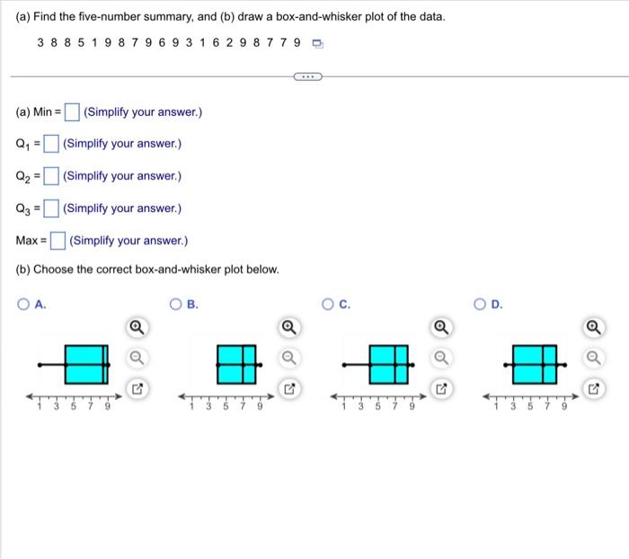 Solved (a) Find the five-number summary, and (b) draw a | Chegg.com