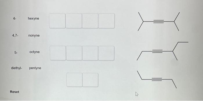 Solved lame each of the following alkynes. 1. dimethyl- 3. | Chegg.com