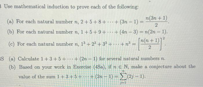 Solved Use mathematical induction to prove each of the | Chegg.com