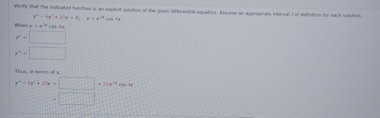 Solved Verify that the indicated function is an explicit | Chegg.com