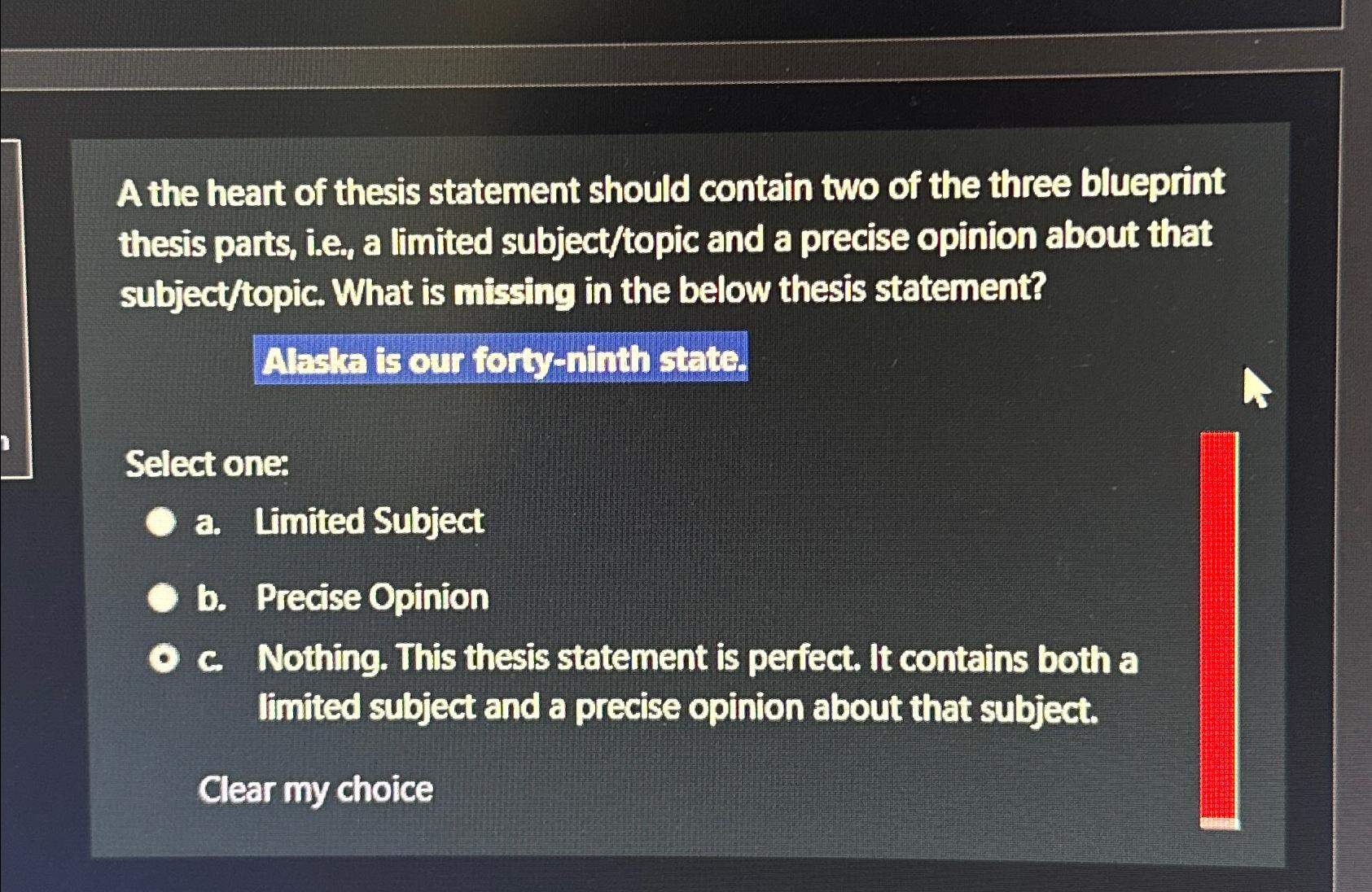 Solved A the heart of thesis statement should contain two of | Chegg.com