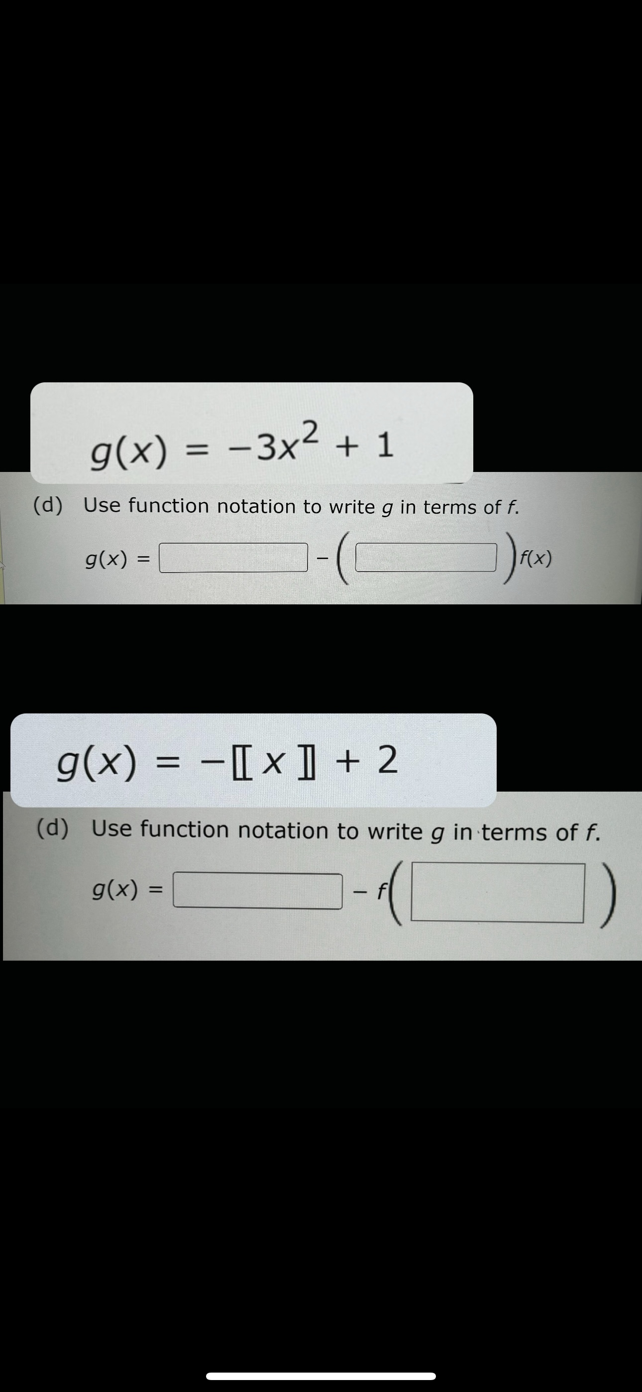 Solved G X 3x2 1 D ﻿use Function Notation To Write G ﻿in