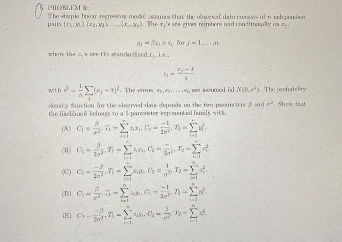 Solved 5. PROBLEM R: The simple linear regression model | Chegg.com