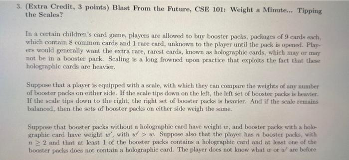 Solved 3. (Extra Credit, 3 points) Blast From the Future, | Chegg.com