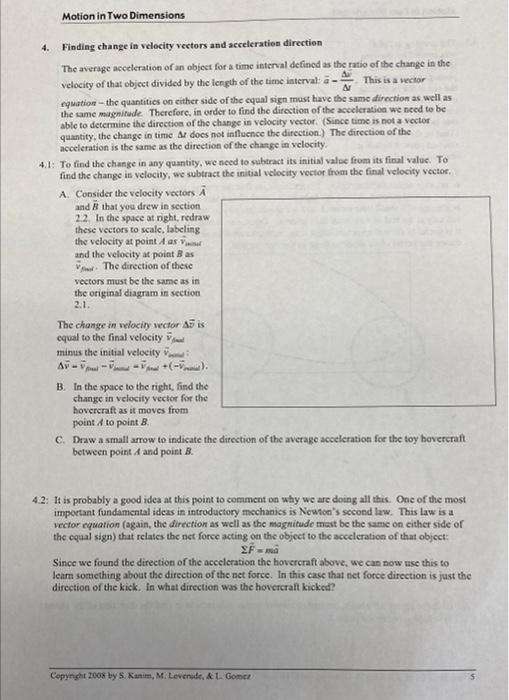 Solved D. How does the length of the velocity vector at | Chegg.com