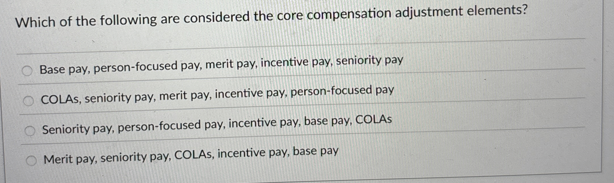 Solved Which of the following are considered the core | Chegg.com