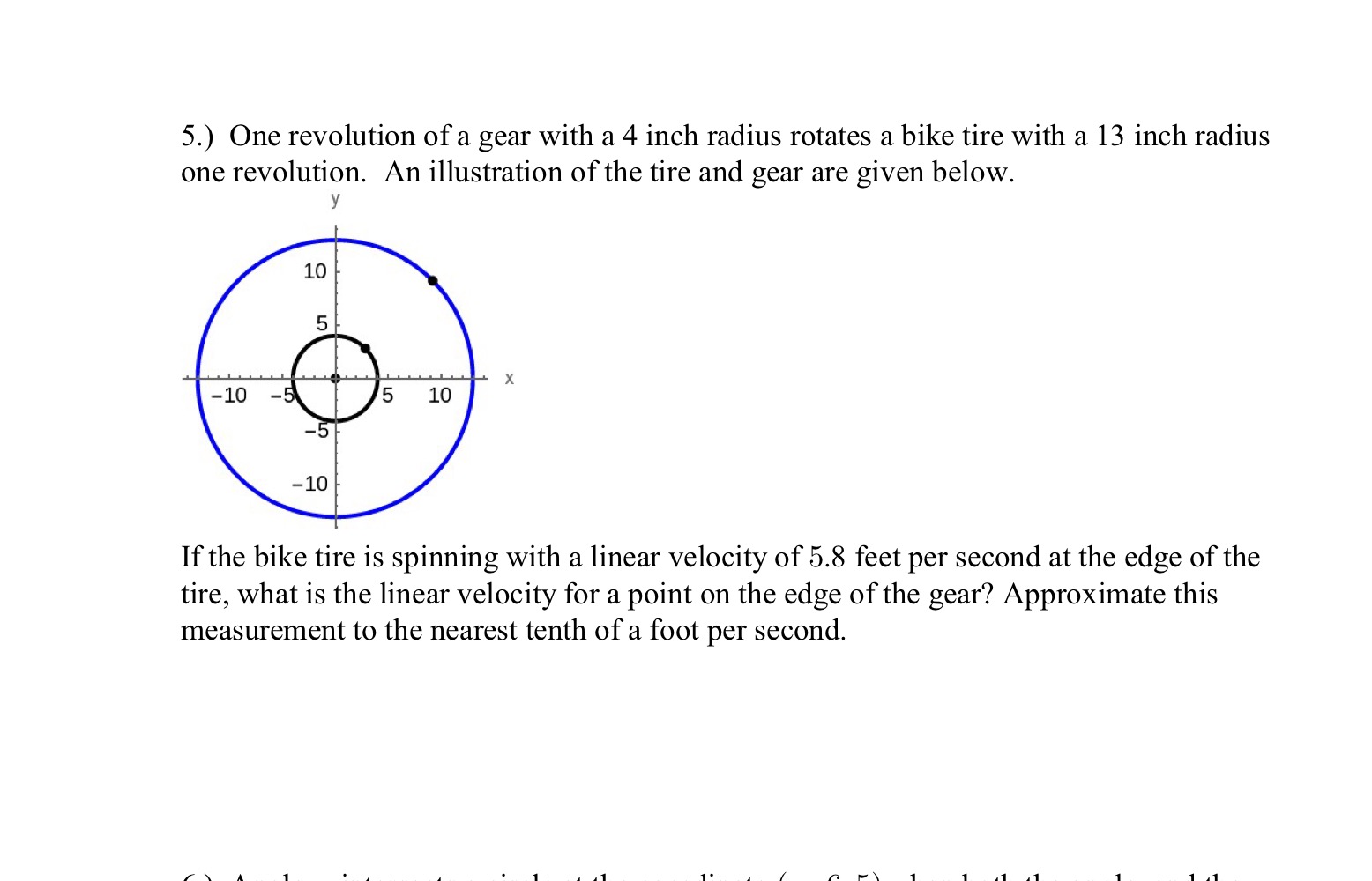 Solved 5.) ﻿One revolution of a gear with a 4 ﻿inch radius | Chegg.com