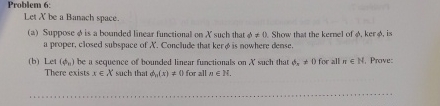 Solved Problem 6:Let x ﻿be a Banach space.(a) ﻿Suppose φ ﻿is | Chegg.com