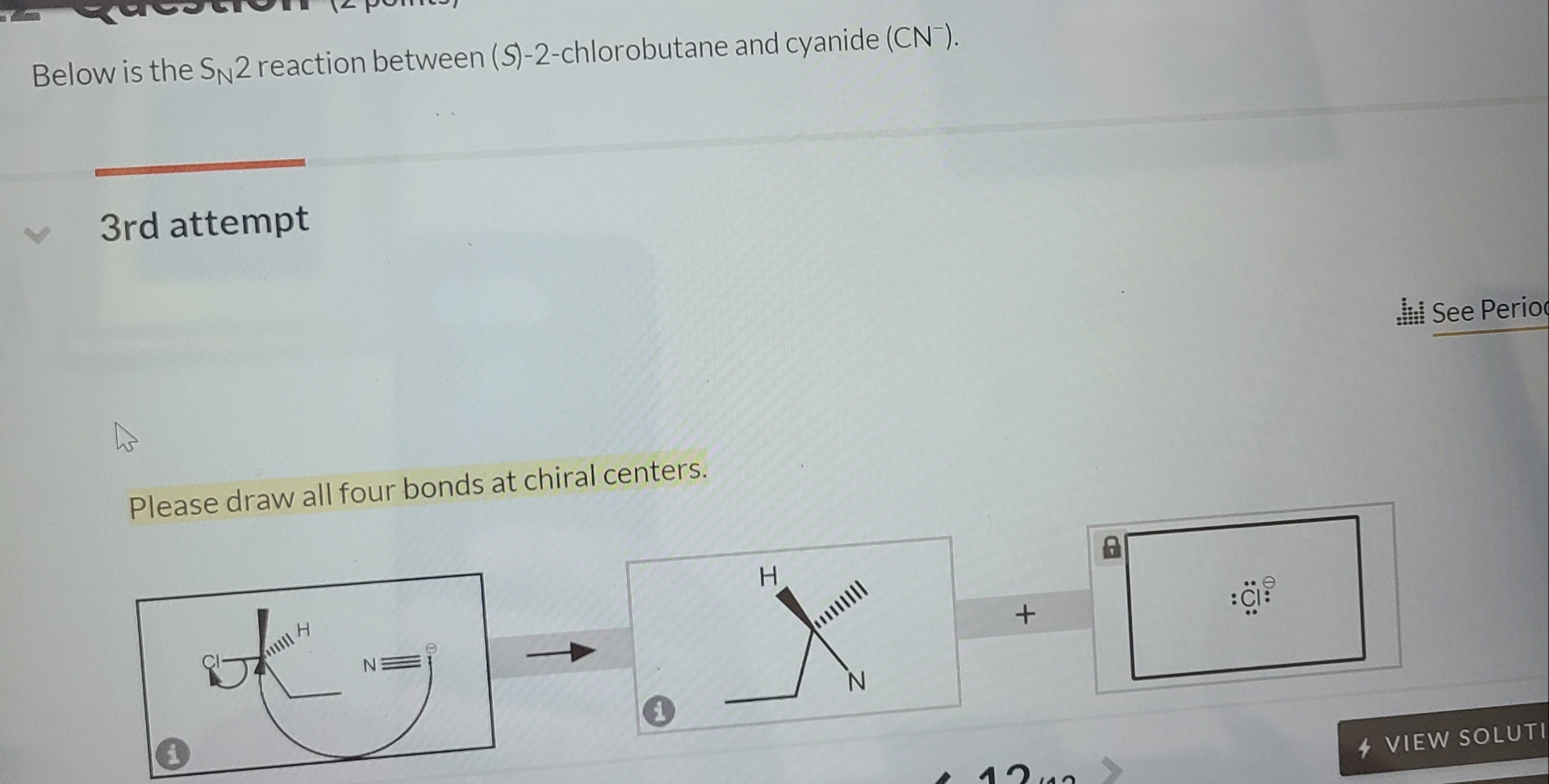Solved Below is the SN2 ﻿reaction between (S)-2-chlorobutane | Chegg.com