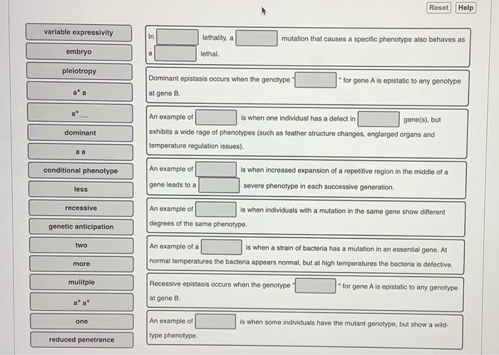 Solved In lethality, a a mutation that causes a specific | Chegg.com