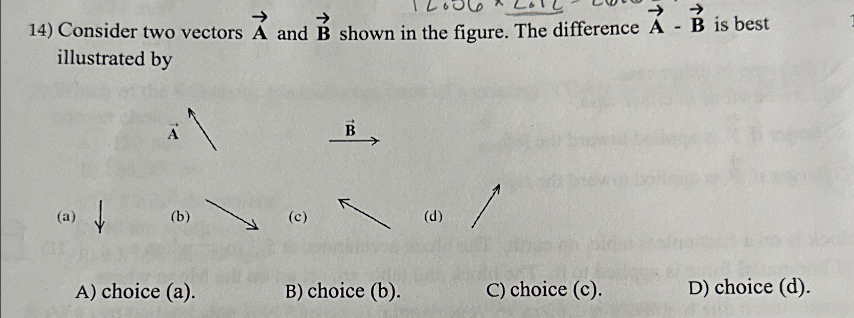 Solved Consider two vectors vec(A) ﻿and vec(B) ﻿shown in the | Chegg.com