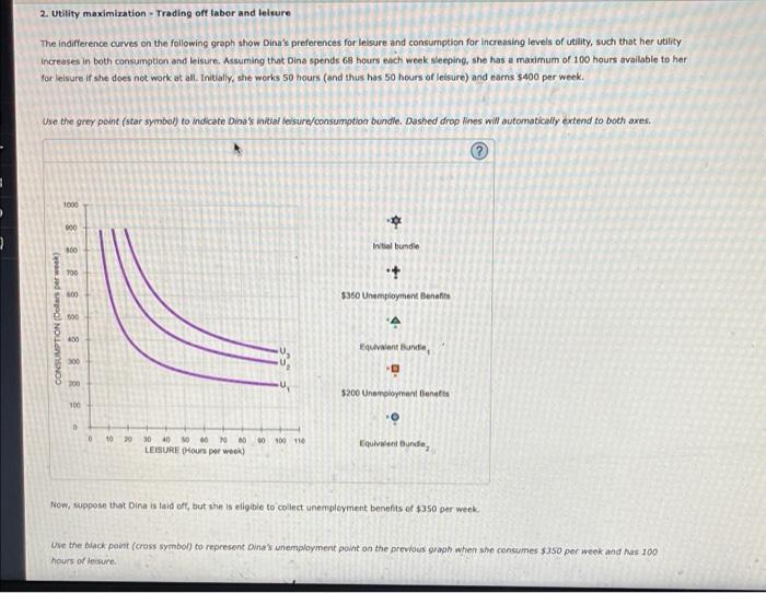 ) 2. Utility maximization - Trading off labor and | Chegg.com