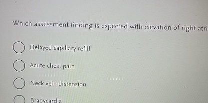 Which assessment finding is expected with elevation | Chegg.com