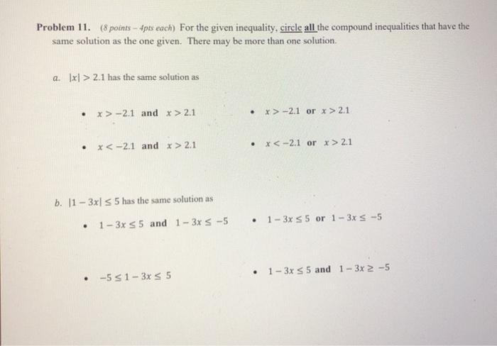 Solved Problem 11. (8 points - 4pts each) For the given | Chegg.com
