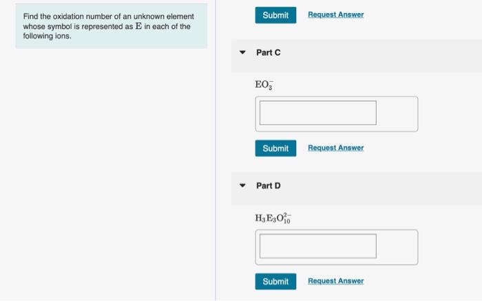Solved Find the oxidation number of an unknown element whose | Chegg.com