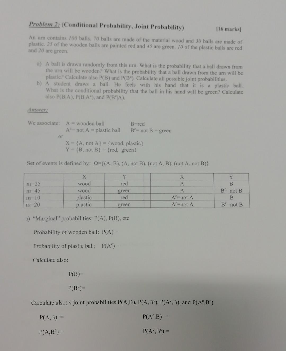 Solved Problem 2: (Conditional Probability, Joint | Chegg.com