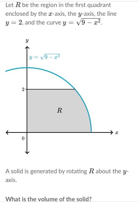 Solved Let R be the region in the first quadrant enclosed by | Chegg.com