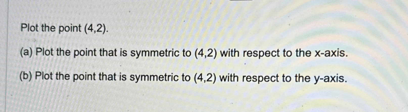 Solved Plot the point (4,2).(a) ﻿Plot the point that is | Chegg.com