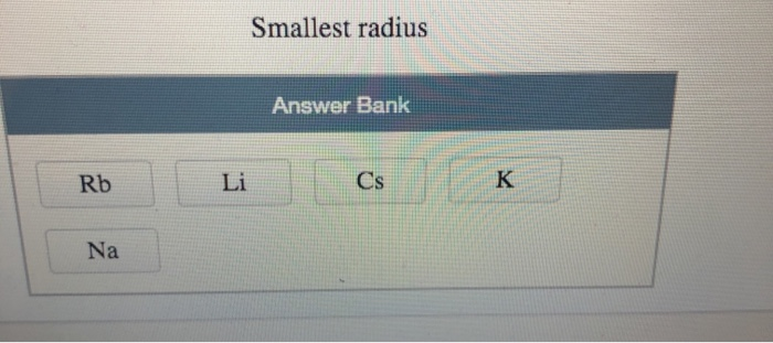 Solved Arrange these elements according to atomic radius. | Chegg.com