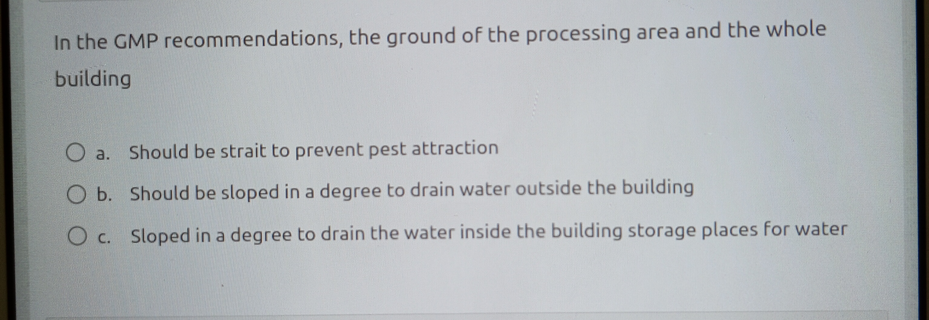Solved In the GMP recommendations, the ground of the | Chegg.com