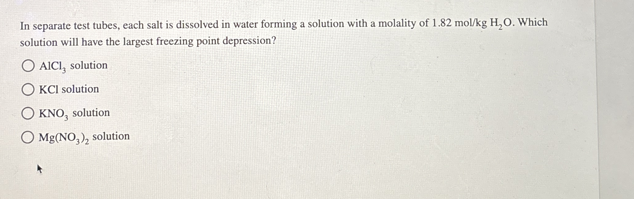 Solved In separate test tubes, each salt is dissolved in | Chegg.com