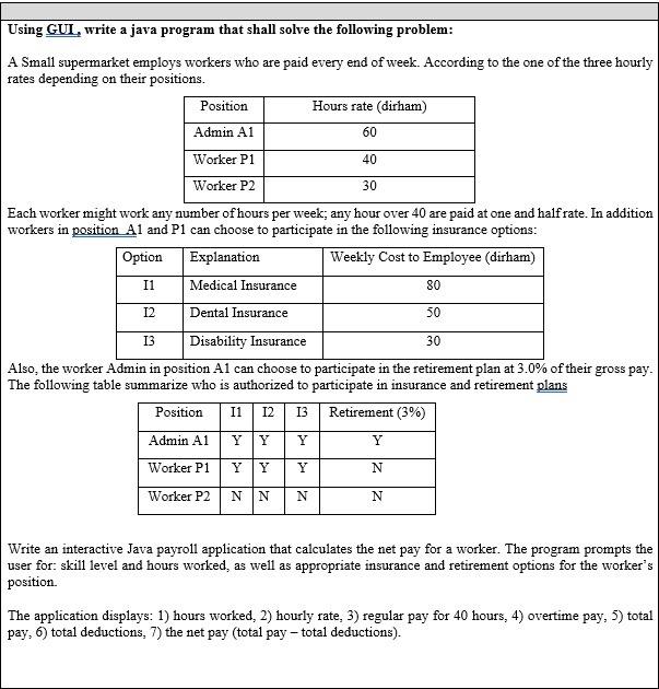 Using GUI, write a java program that shall solve the | Chegg.com