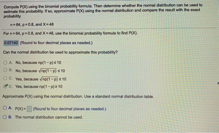 Solved Compute P(X) using the binomial probability formula. | Chegg.com
