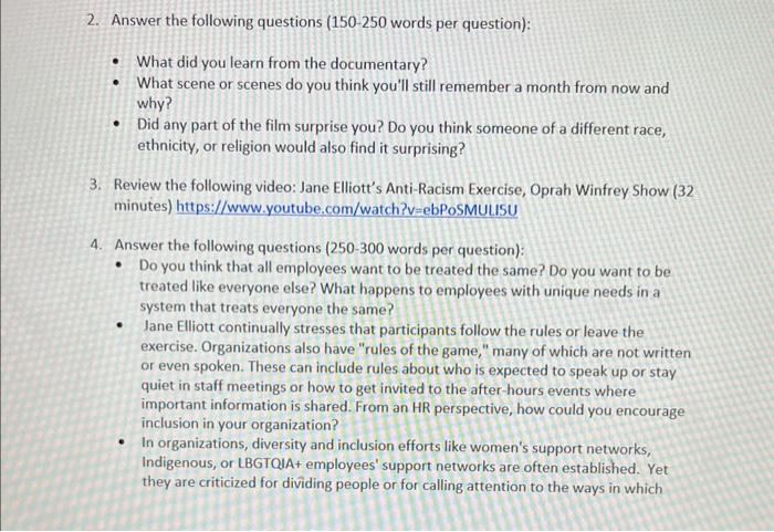 2. Answer the following questions ( 150−250 words per | Chegg.com