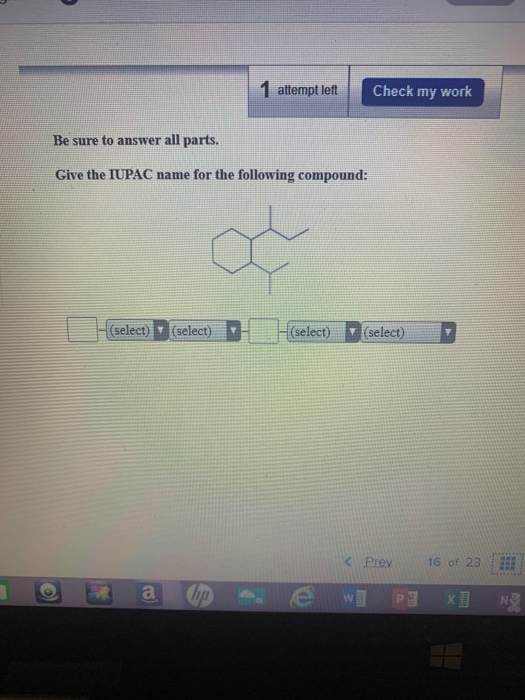 Solved 1 attempt left Check my wor Be sure to answer all | Chegg.com