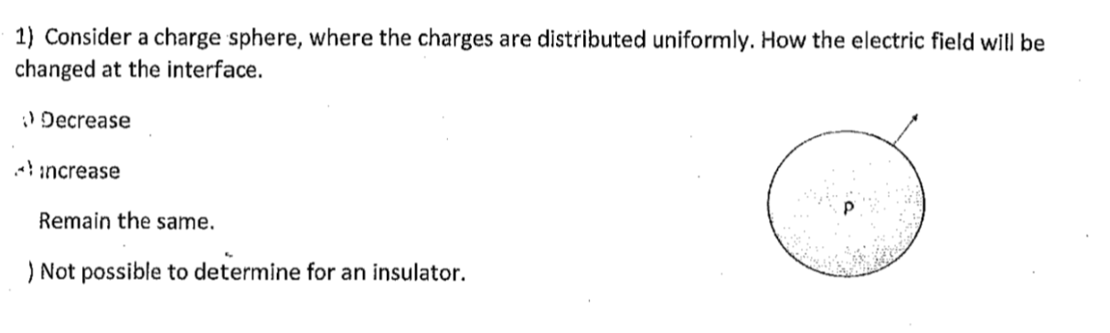 Solved 1) ﻿Consider a charge sphere, where the charges are | Chegg.com