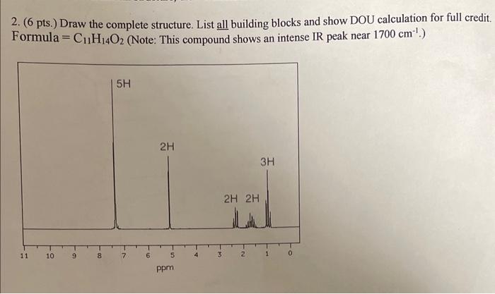 Solved 2. (6 pts.) Draw the complete structure. List all | Chegg.com