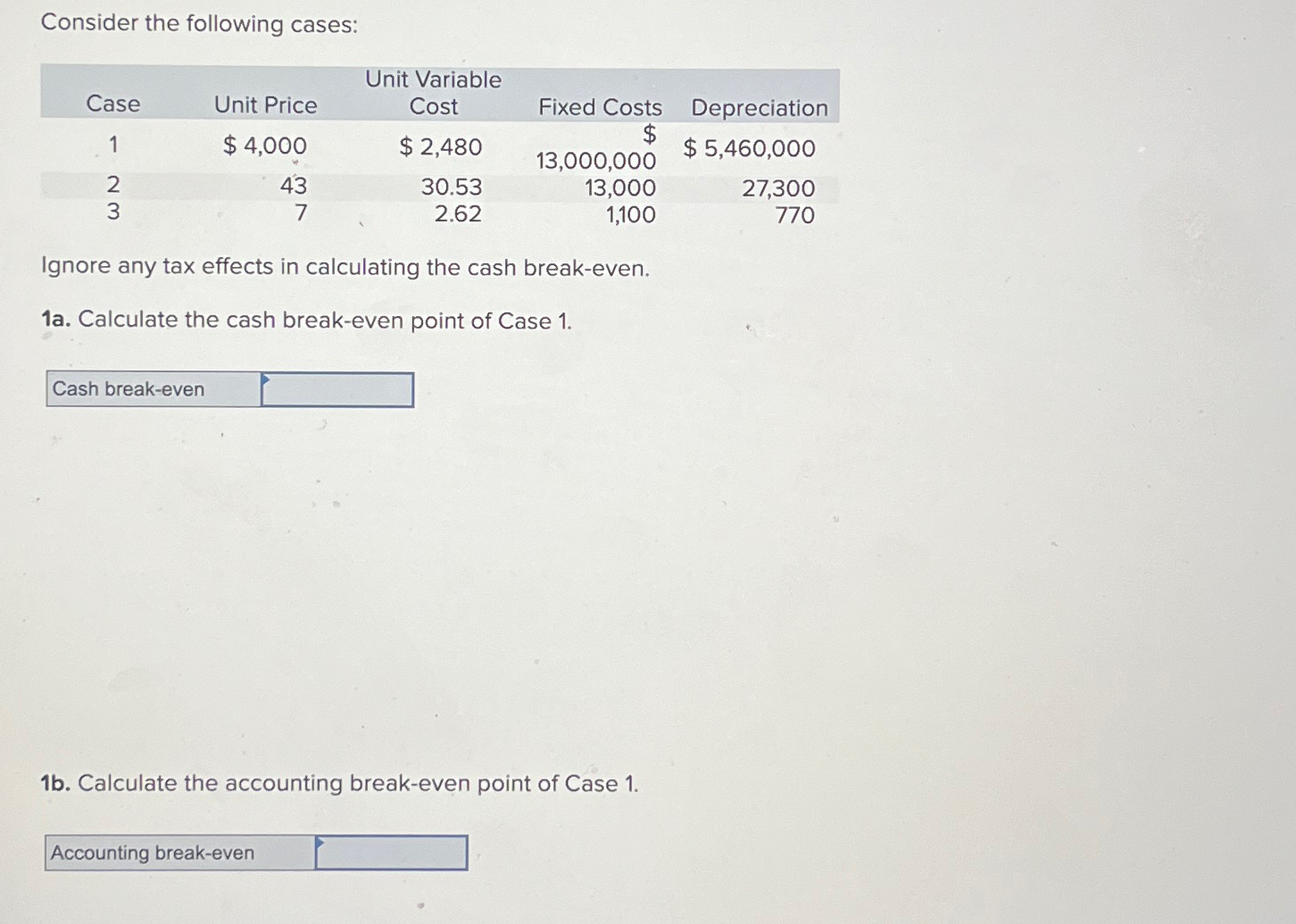 Solved Consider the following cases:\table[[Case,Unit | Chegg.com