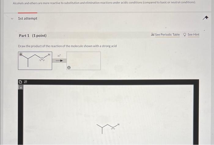 Solved Alcohols and ethers are more reactive to substitution | Chegg.com