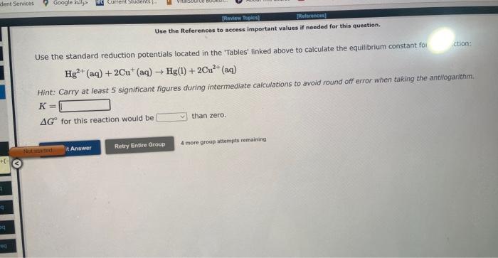 Solved Use the standard reduction potentials located in the | Chegg.com
