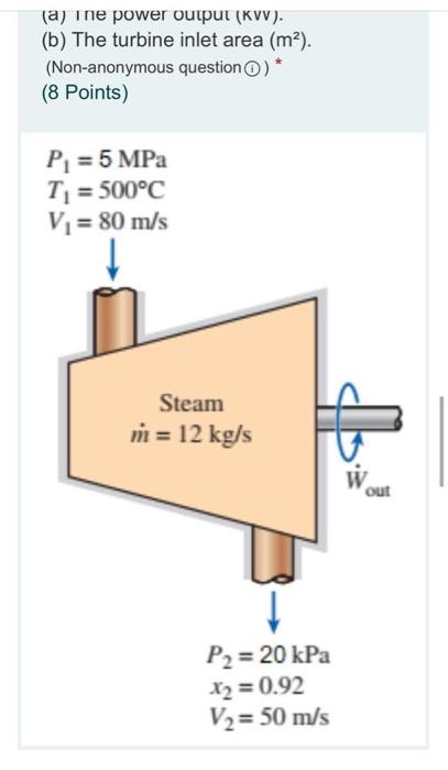 Solved Steam flows steadily through an adiabatic turbine. | Chegg.com